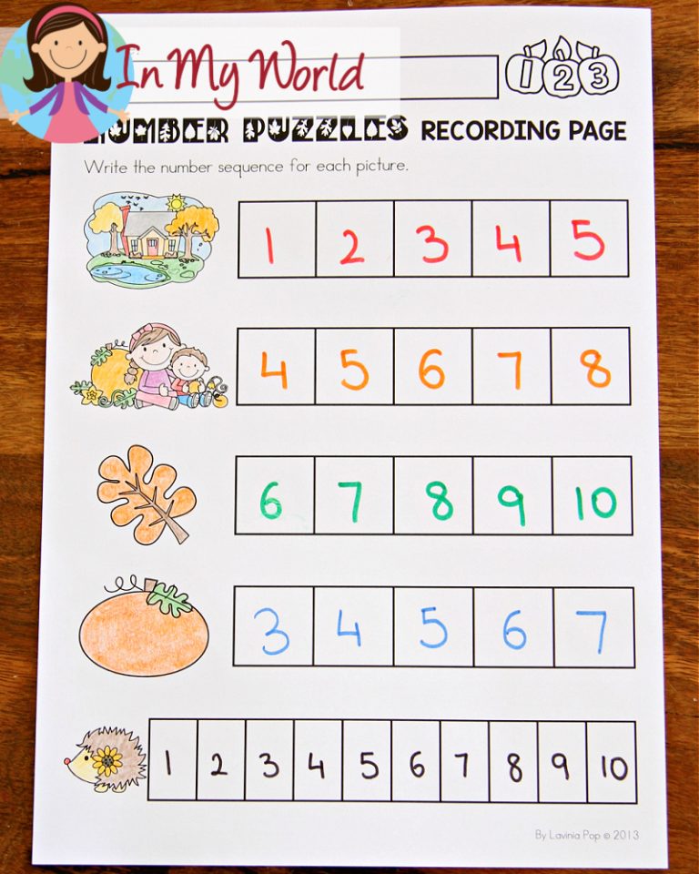 Autumn Math Centers for Kindergarten - In My World