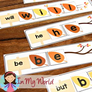 Autumn Literacy Centers for Kindergarten - In My World