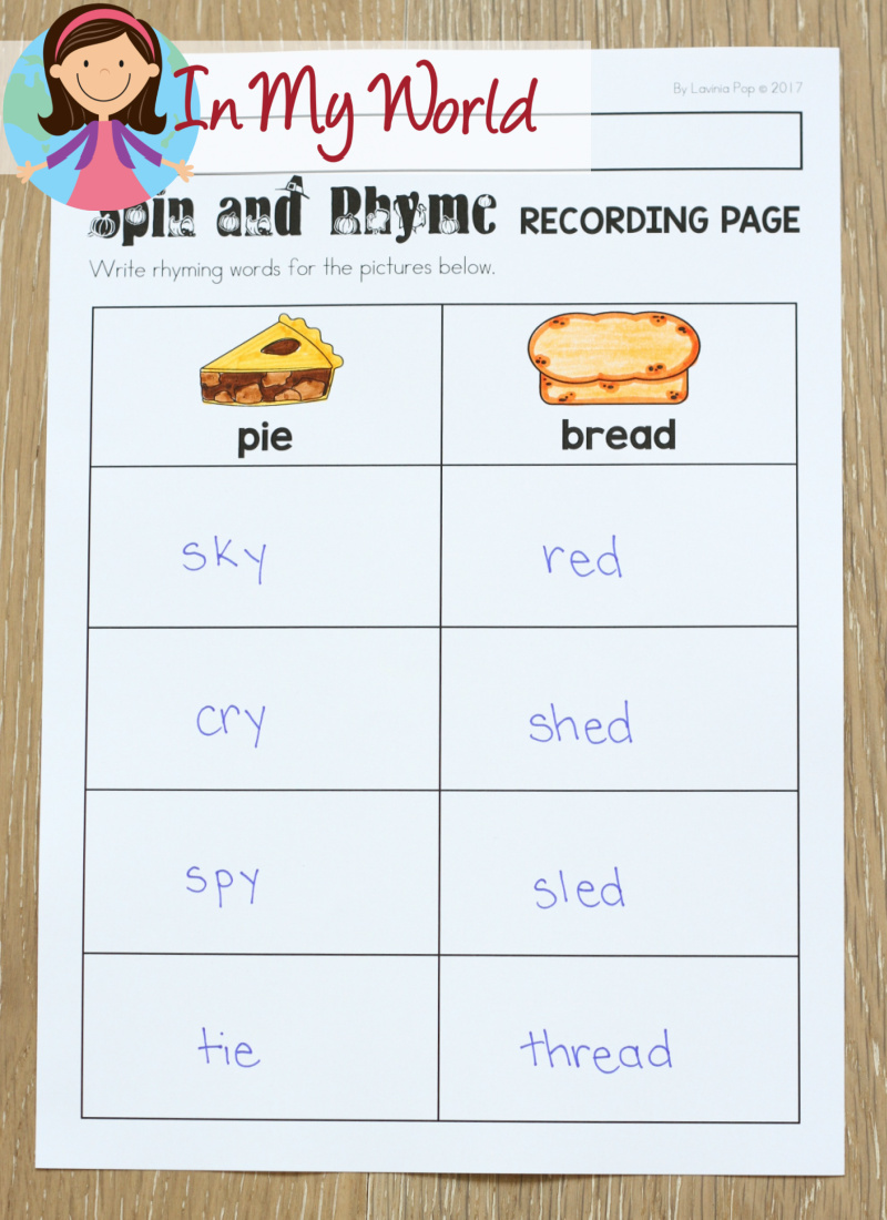 Thanksgiving Literacy Centers for Kindergarten - In My World