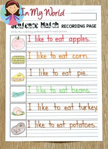 Thanksgiving Literacy Centers for Kindergarten - In My World
