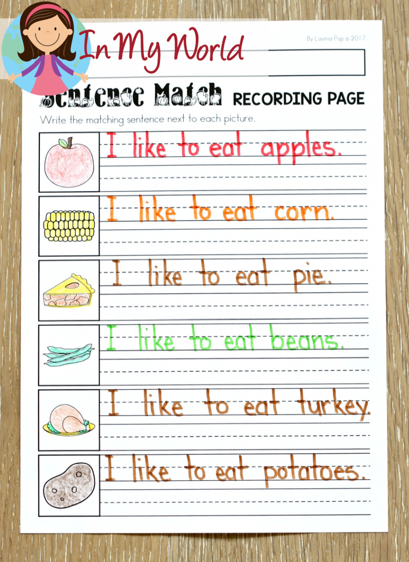 Thanksgiving Literacy Centers for Kindergarten - In My World