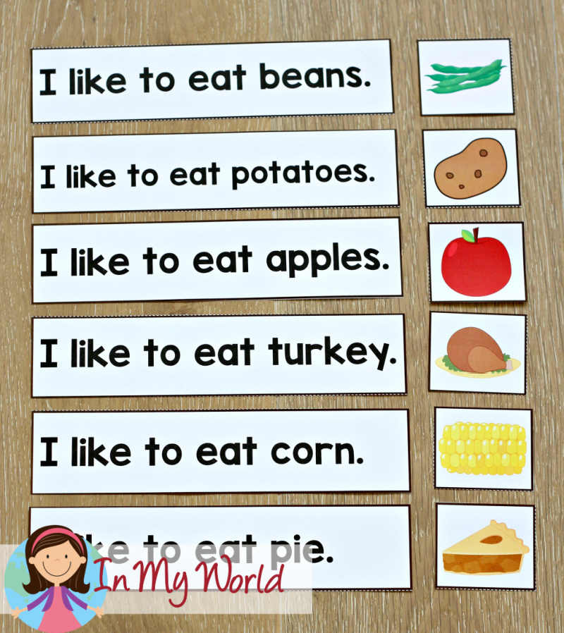 Thanksgiving Literacy Centers for Kindergarten - In My World