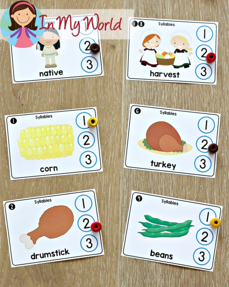 Thanksgiving Literacy Centers for Kindergarten - In My World