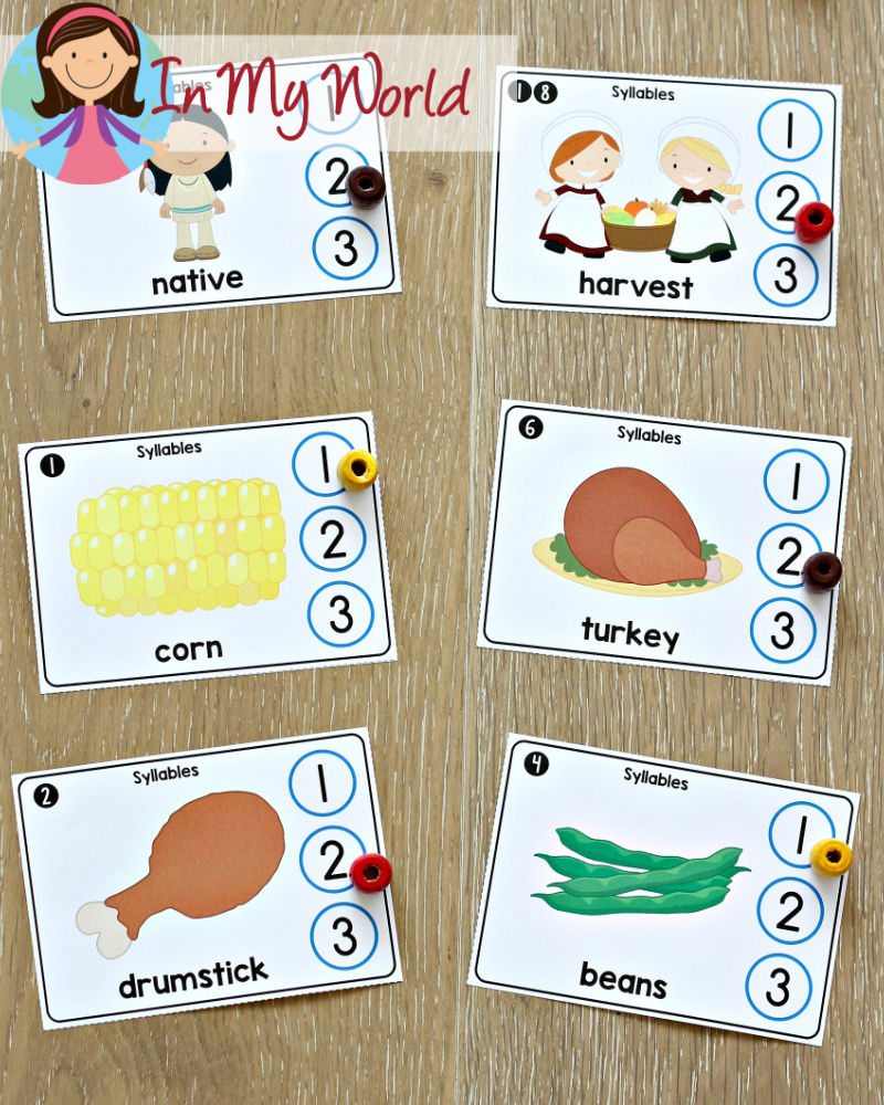 Thanksgiving Literacy Centers for Kindergarten - In My World