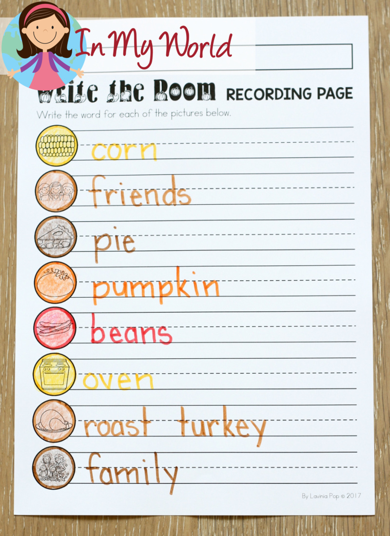 Thanksgiving Literacy Centers for Kindergarten - In My World