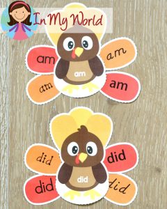 Thanksgiving Literacy Centers for Kindergarten - In My World