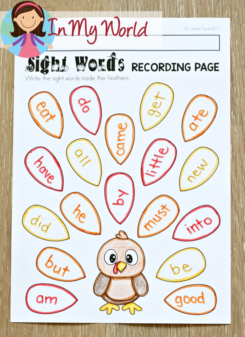 Thanksgiving Literacy Centers for Kindergarten - In My World